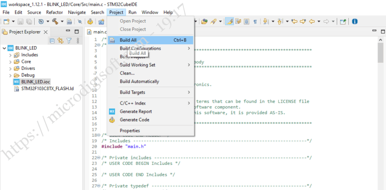 Getting Started with STM32 Blue Pill using STM32CubeIDE: Blinking LED