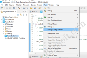 Reading Push Button with STM32F103 Nucleo-64 using STM32CubeIDE