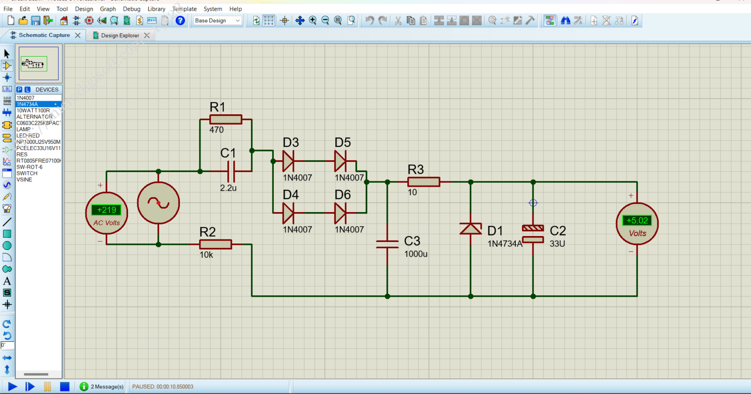 How to simulate AC Power Supply In Proteus