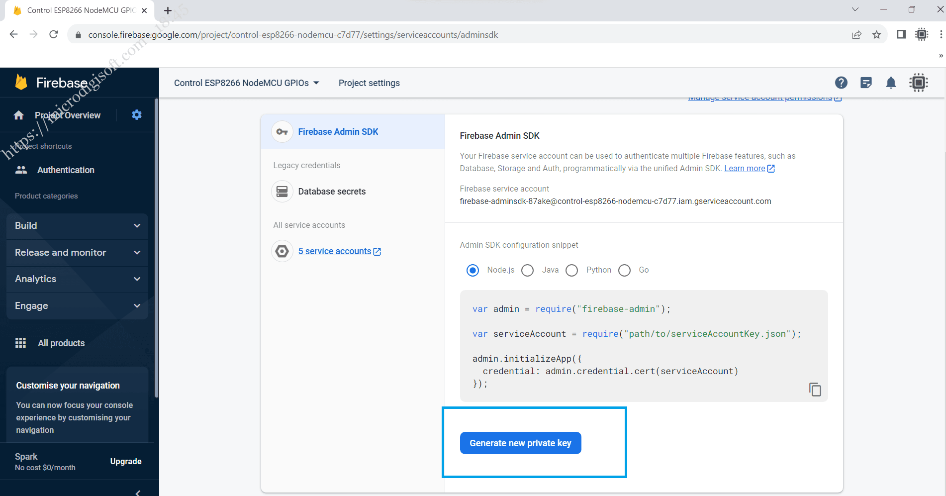 Connect ESP8266 to Google Firebase in Arduino IDE
