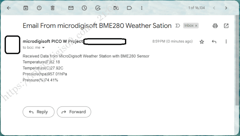 Sending Bme280 Sensor Data Via Email Raspberry Pi Pico W