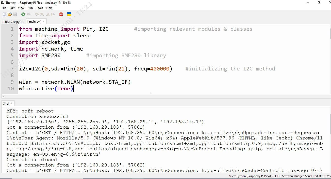Raspberry Pi Pico W Weather Station With Bme280 And Micropython