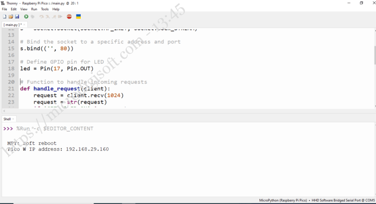 Raspberry Pi Pico W: LED Control Using a Webserver