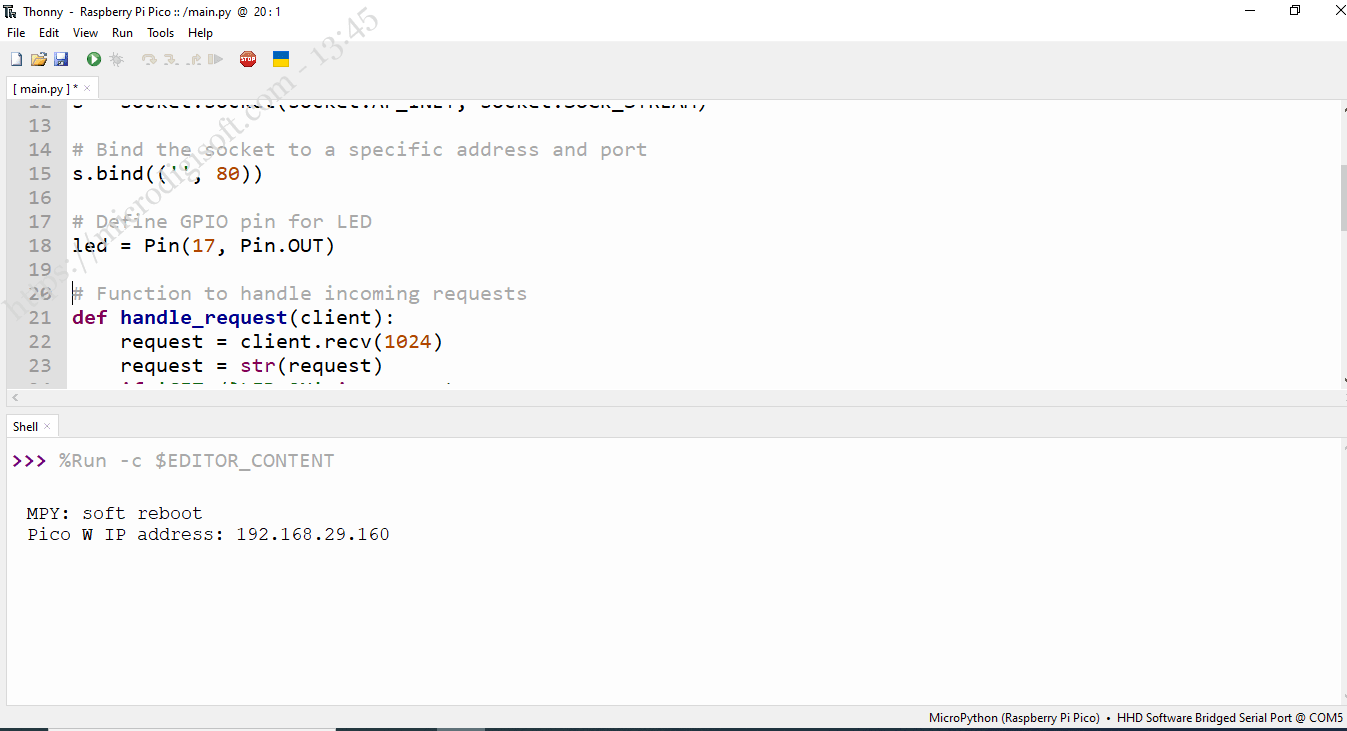 Raspberry Pi Pico W Led Control Using A Webserver