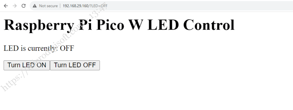 Raspberry Pi Pico W Led Control Using A Webserver