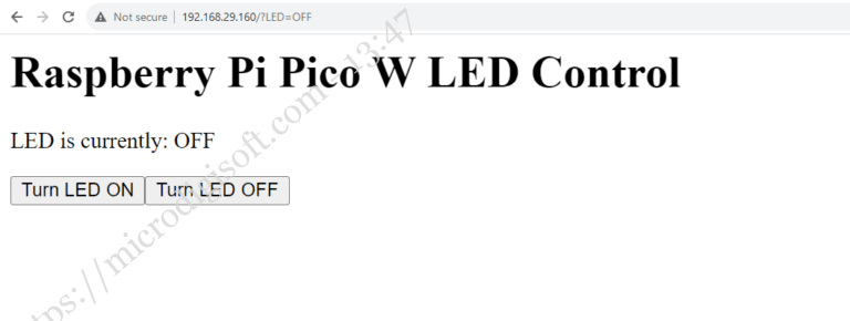 Raspberry Pi Pico W: LED Control Using a Webserver