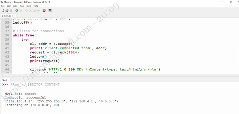 Raspberry Pi Pico W Soft Access Point Web Server