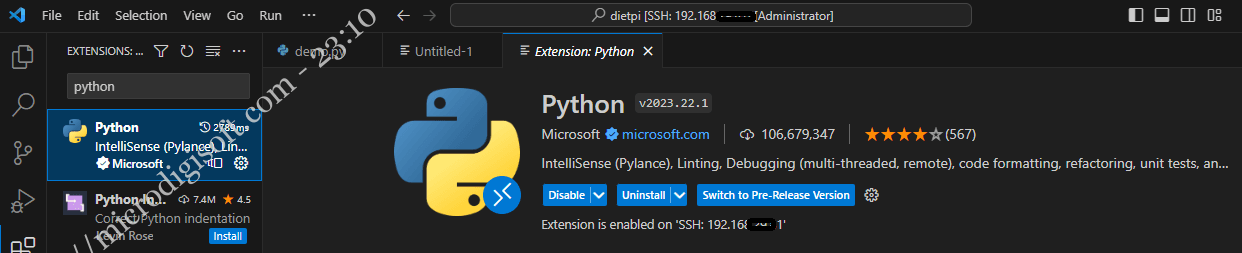 Install Visual Studio Code on Raspberry Pi (DietPi) for Programming over SSH