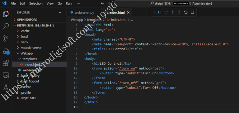 Raspberry Pi Zero 2 W Webserver using Flask Library with DietPi OS