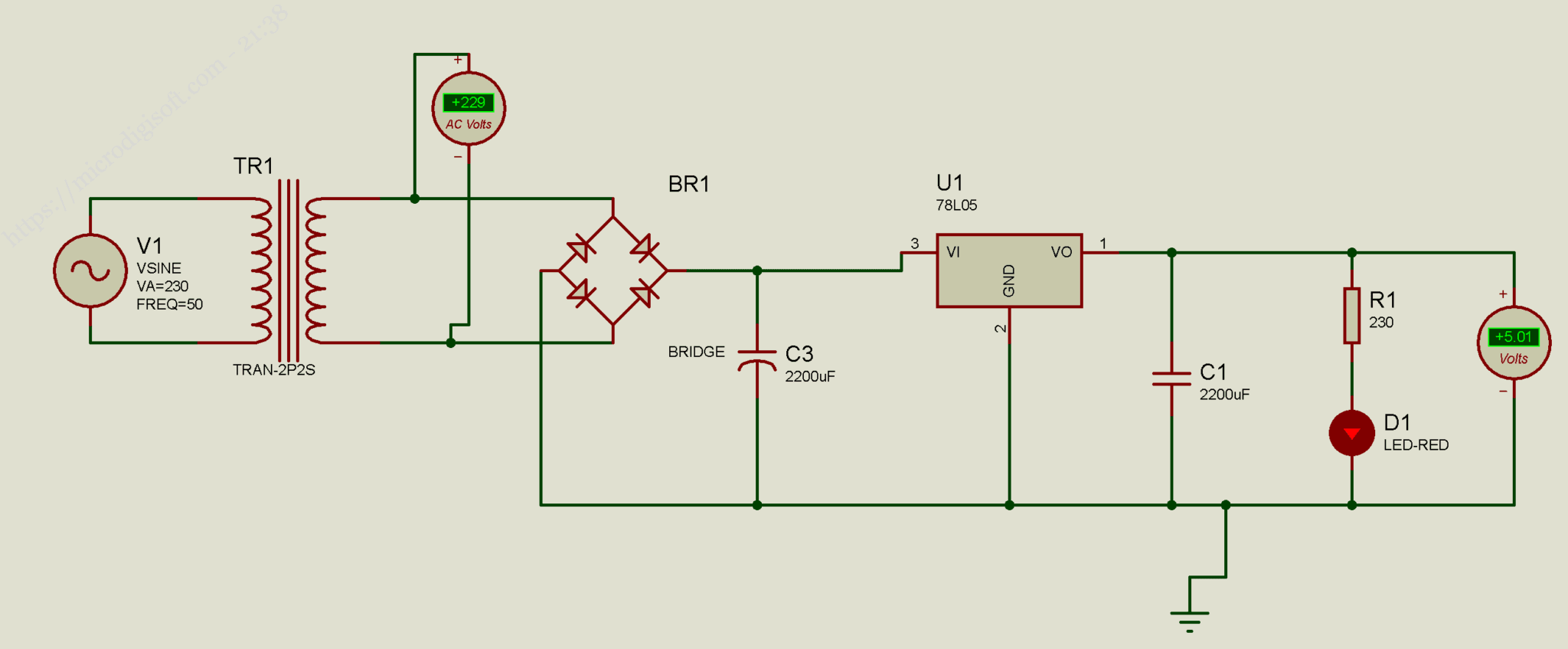 Building a Stable 5V Power Supply with 7805 IC