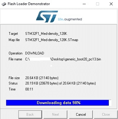 Flashing STM32F103C8 Board using USB Port – STM32 Bootloader