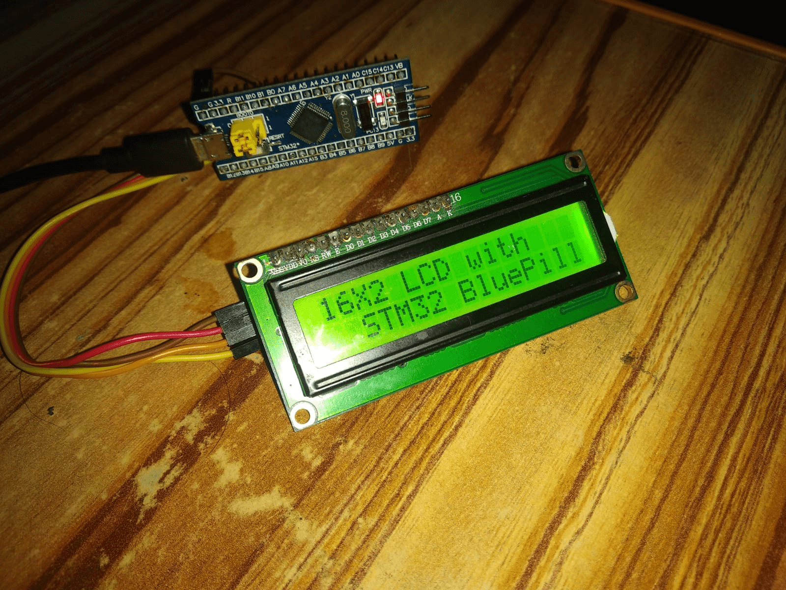 Interfacing 16X2 LCD Display with STM32 Blue Pill Board.
