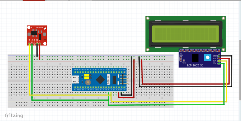 Interfacing RTC DS1307 in STM32-I2C-LCD with Arduino IDE