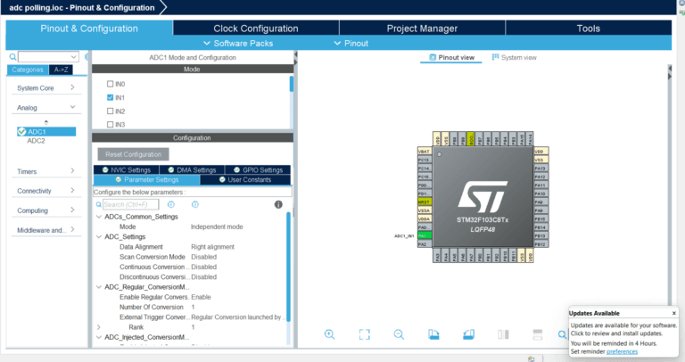 Analog-to-Digital Converter (ADC) in STM32 microcontrollers