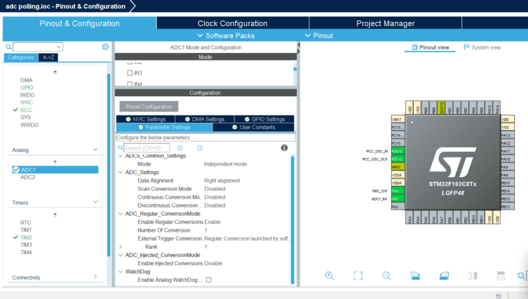 Analog-to-Digital Converter (ADC) in STM32 microcontrollers