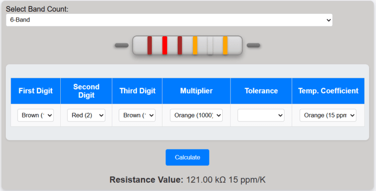 Online Resistor Color Code Calculator