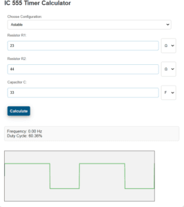 Online IC 555 Timer Calculator