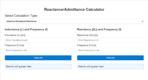 Online Reactance/Admittance Calculator
